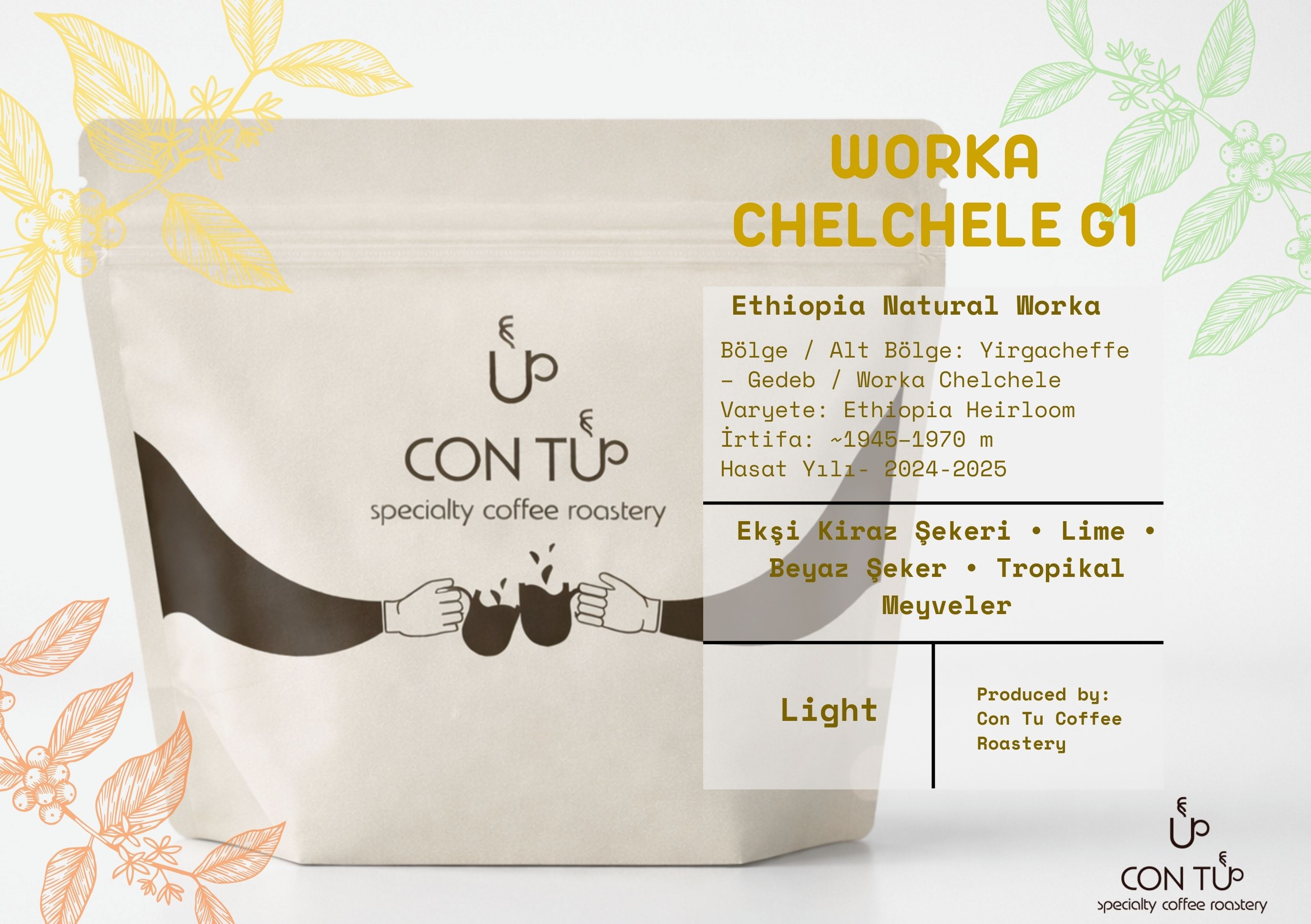 ETİYOPYA NATURAL WORKA CHELCHELE G1 - Con Tu Specialty Coffee Roastery